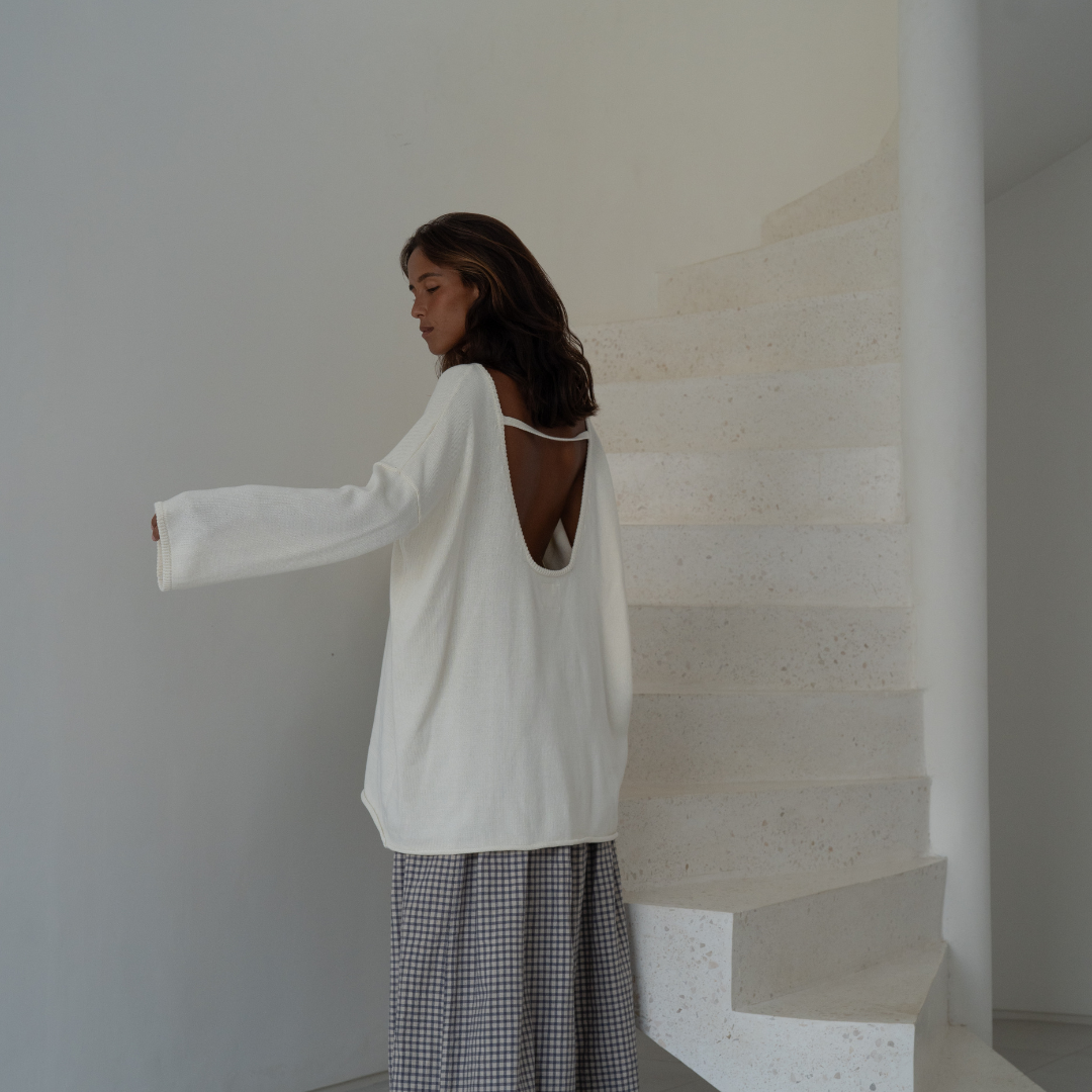 Avy and Co | ANGEL Open Back Knit Sweater – avyandco